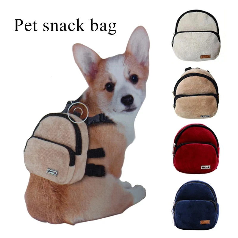 Dog Backpack Soft Pet Snack Bag Puppy Cute School Bag Convenient Large ...